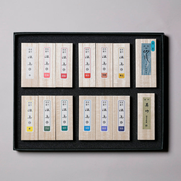 KURETAKE Saiboku (color ink stick) Shimbi 14 colors set – Pigment Tokyo